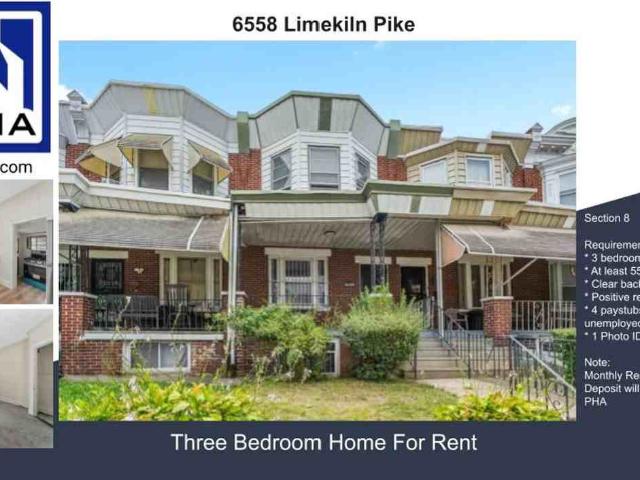 3 Bedroom Home for Rent at 6558 Limekiln Pike, Philadelphia, PA 19138 West Oak Lane