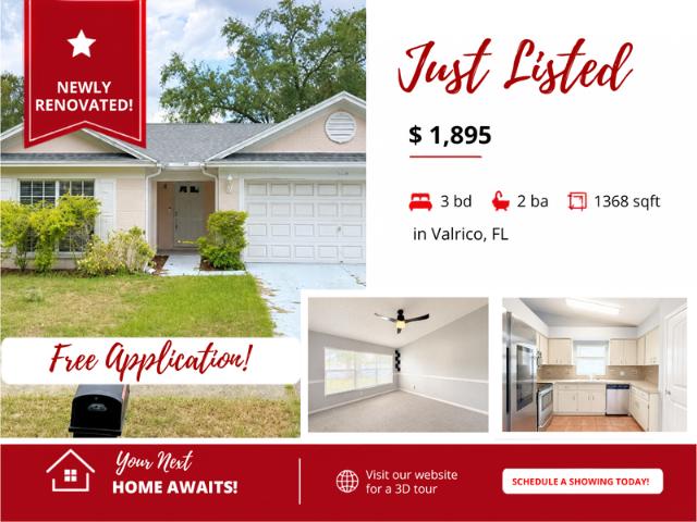 3 Bedroom Home for Rent at 1118 Hardwood Dr, Valrico, FL 33596