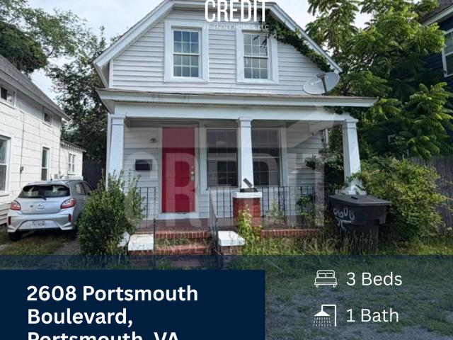 3 Bedroom Home for Rent at 2608 Portsmouth Blvd, Portsmouth, VA 23704
