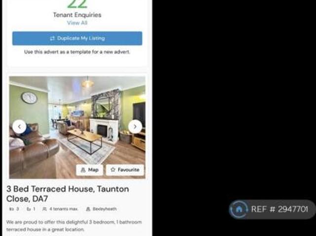 3 bedroom terraced house for rent in Taunton Close, Bexleyheath, DA7