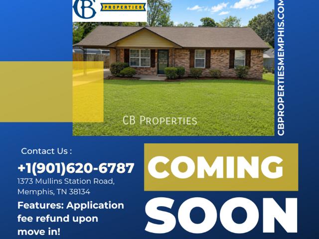 3 BR, 1.5 BA Apartment 1373 Mullins Station Rd, Memphis, TN 38134