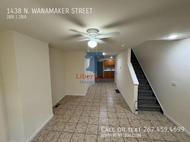 3 BR, 1.5 BA Apartment 1438 N. WANAMAKER STREET, PHILADELPHIA, PA 19131