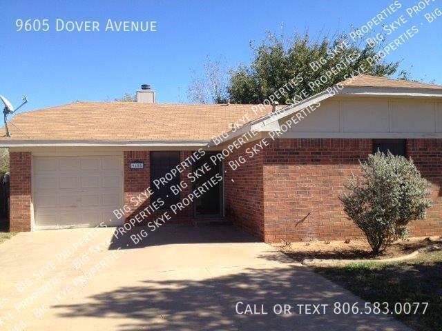 3 BR, 1.5 BA Apartment 9605 Dover Avenue, Lubbock, TX 79424