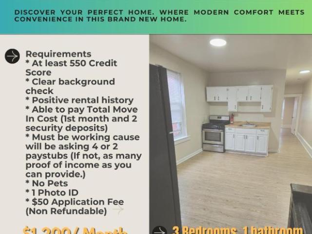 3 Br, 1 bath, Apartment 1306 West Hunting Park Avenue