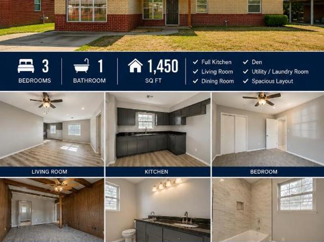 3 Br, 1 bath, Single Family 510 N Oak
