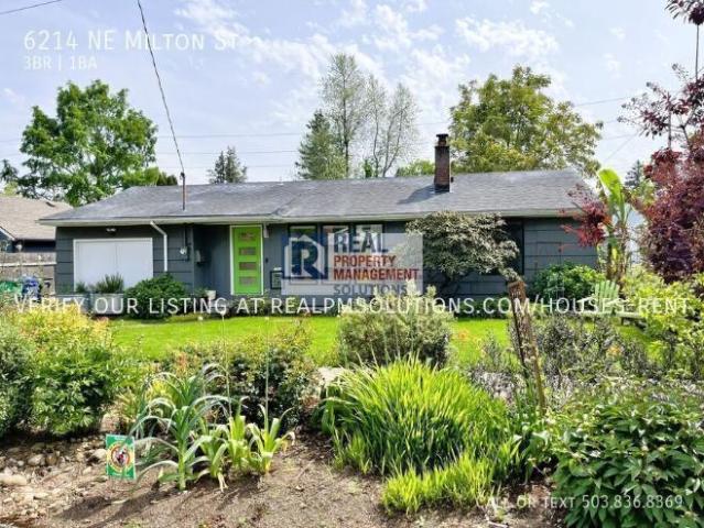 3 Br, 1 bath, Single Family 6214 NE Milton St