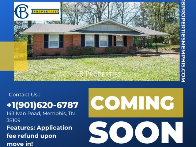 3 BR, 1 BA Apartment 143 Ivan Rd, Memphis, TN 38109