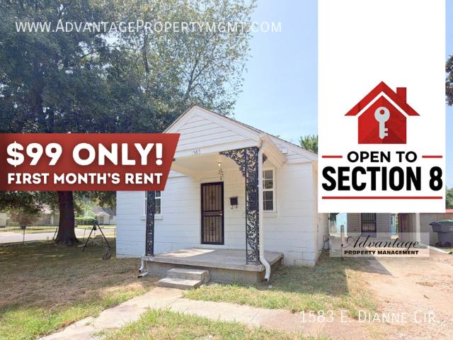 3 BR, 1 BA Apartment 1583 E. Dianne Cir Memphis, TN 38114