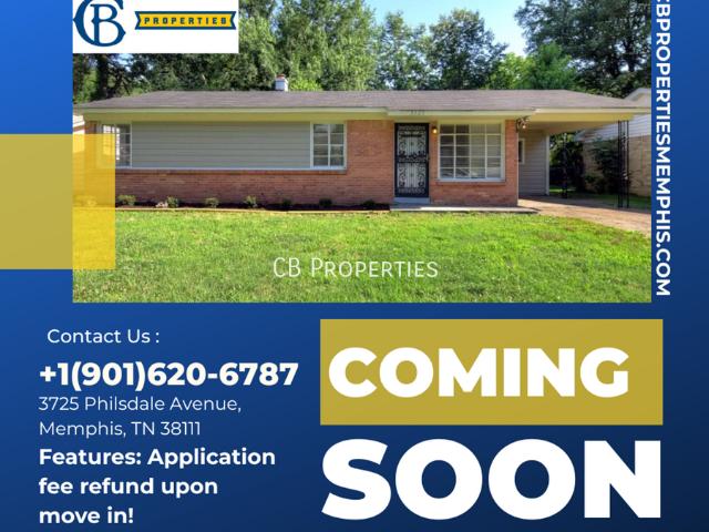 3 BR, 1 BA Apartment 3725 Philsdale Ave, Memphis, TN 38111