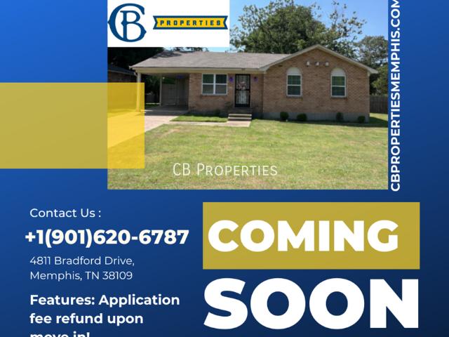 3 BR, 1 BA Apartment 4811 Bradford Dr, Memphis, TN 38109