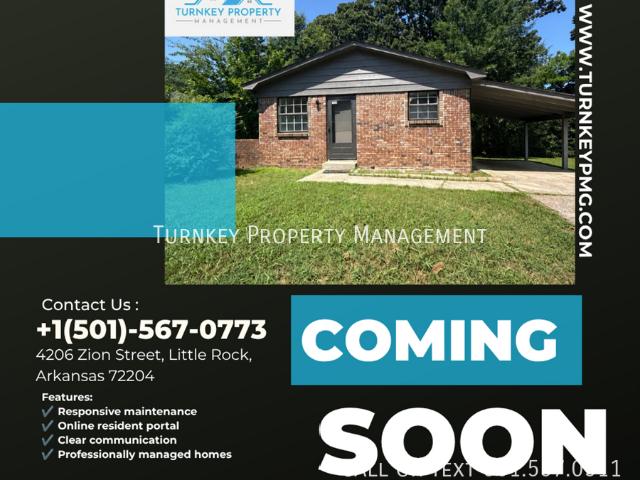 3 BR, 1 BA Apartment 4206 Zion St, Little Rock, AR 72204