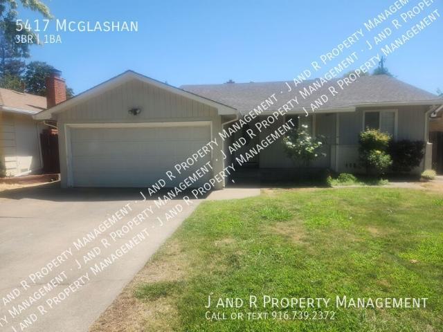 3 BR, 1 BA Apartment 5417 Mcglashan, Sacramento, CA 05820