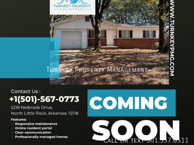 3 BR, 1 BA Apartment 5218 Nelbrook Drive, North Little Rock, AR 72118