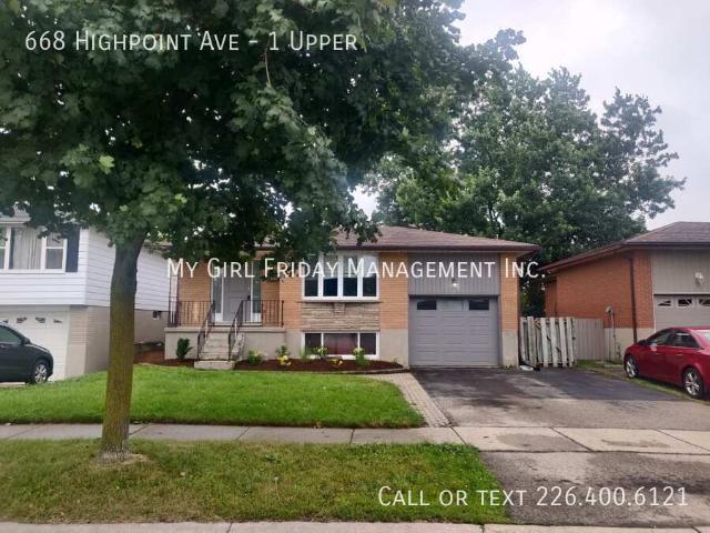 3 BR, 1 BA Apartment 668 Highpoint Ave, Waterloo, ON N2V 1G7