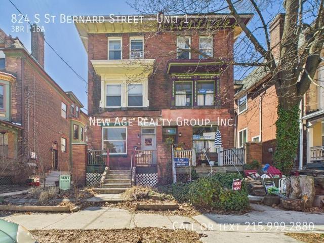 3 BR, 1 BA Apartment 824 S St Bernard Street, Philadelphia, PA 19143