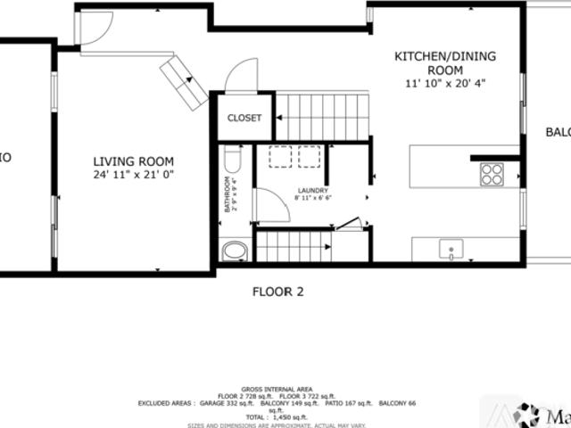 3 BR, 2.5 BA Apartment 1024 Wilbur Ave, Unit 3, San Diego, CA 92109