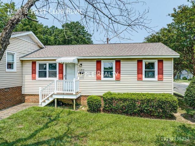 3 BR, 2 BA Apartment 1600 B West Club Blvd Durham, NC 27705