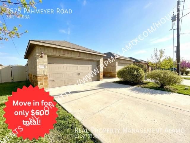 3 BR, 2 BA Apartment 2575 Pahmeyer Road, New Braunfels, TX 78130