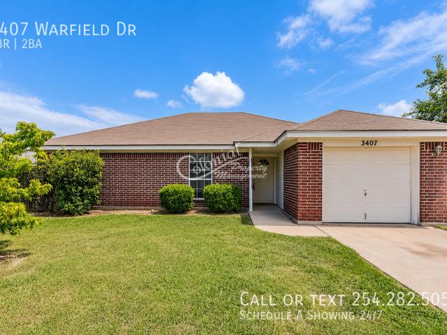 3 BR, 2 BA Apartment 3407 Warfield Dr, Killeen, TX 76543
