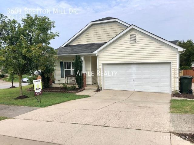 3 BR, 2 BA Apartment 3601 Bretton Mill Dr Raleigh, NC 27616