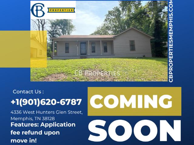 3 BR, 2 BA Apartment 4336 W Hunters Glen St, Memphis, TN 38128