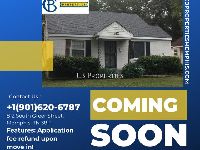 3 BR, 2 BA Apartment 812 S Greer St, Memphis, TN 38111