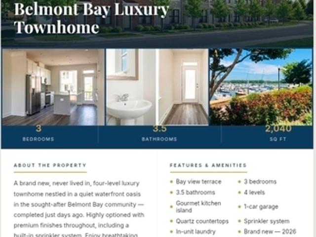 3 BR, 3.5 BA Apartment 625 Belmont Bay Drive, Unit New, Woodbridge, VA 22191