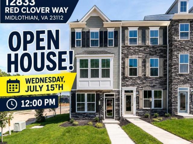 3 Br, 4 bath, Townhouse/Brownstone/RowHouse 12833 Red Clover Way