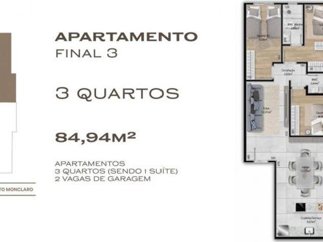 3 Quartos l 85m² l Lançamento l São Pedro