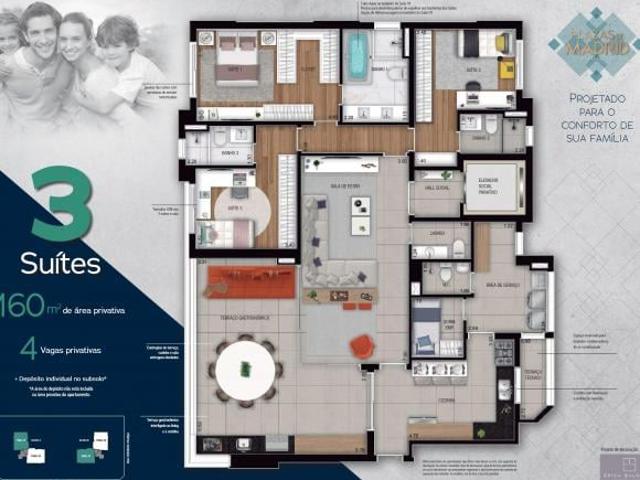 Tatuapé, 160m², 3 suítes, 4 vagas, lazer completo