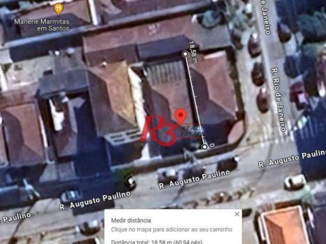 Terreno à venda, 167 m² por R$ 800.000,00 Campo Grande Santos/SP