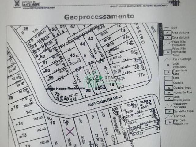 Terreno à venda, 194 m² por R$ 370.000,00 Casa Branca Santo André/SP