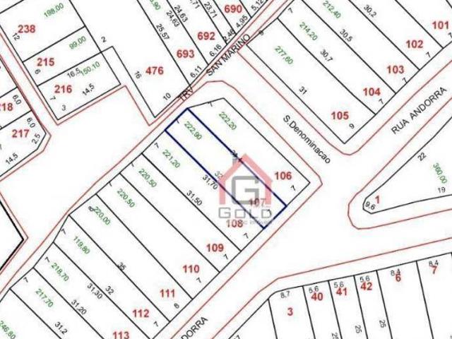 Terreno à venda, 222 m² por R$ 550.000,00 Vila Francisco Matarazzo Santo André/SP