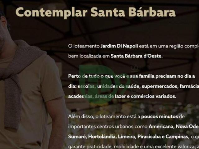 Terreno à venda, 250 m² por R$ 325.000 Condomínio Residencial Jardim Di Napoli Santa Bárbara D&apos O