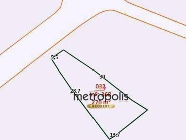 Terreno à venda, 270 m² por R$ 480.000,00 Parque das Nações Santo André/SP