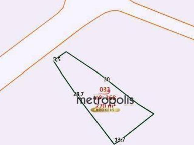 Terreno à venda, 270 m² por R$ 480.000,00 Parque das Nações Santo André/SP