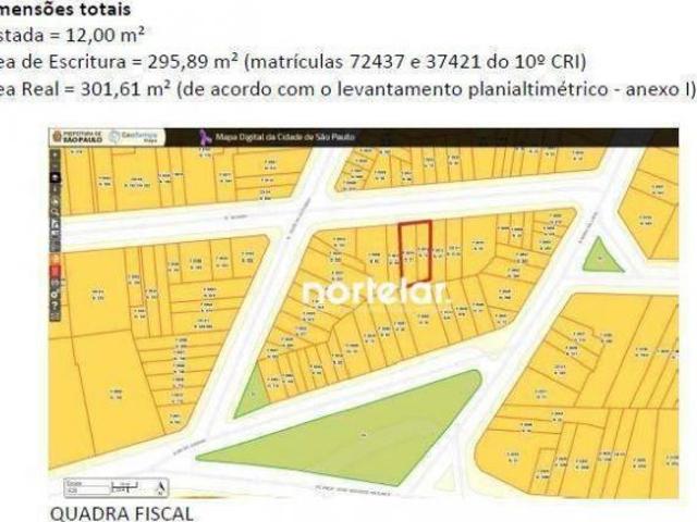 Terreno à venda, 301 m² por R$ 3.500.000,00 Lapa São Paulo/SP