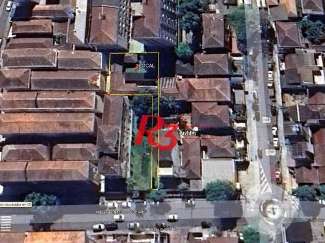 Terreno à venda, 400 m² por R$ 2.300.000,00 Embaré Santos/SP