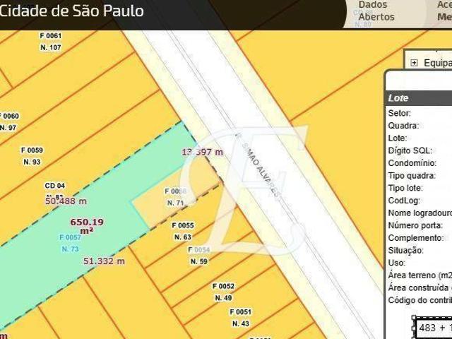 Terreno à venda, 650 m² por R$ 17.555.000,00 Pinheiros São Paulo/SP