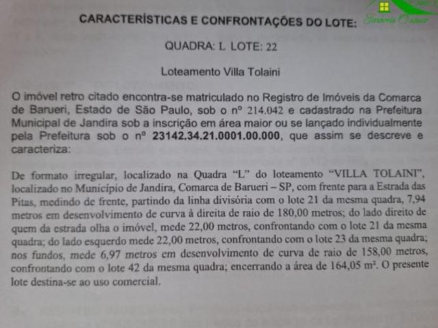 Terreno à venda em condomínio no Jardim do Golf I em Jandira SP com 164,05 m² de área