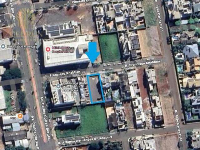 Terreno à venda em Maringá, Jardim Cidade Monções, com 513 m², plano próximo à Av. Carlos Borges
