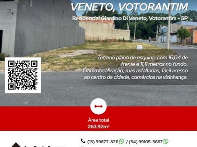 Terreno á venda em Votorantim, de esquina, Giardino Di Veneto