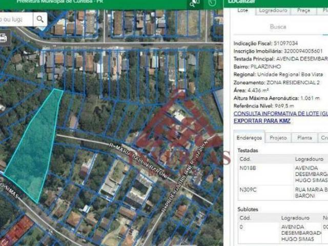 Terreno c/ testada de 55 metros, total de 4.436 m² por R$ 4.000.000 Bom Retiro / Pilarzinho