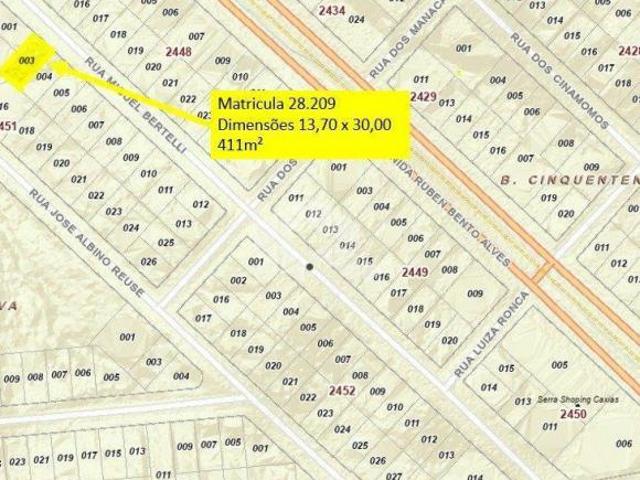 Terreno com 411m² no Bairro Cinquentenário