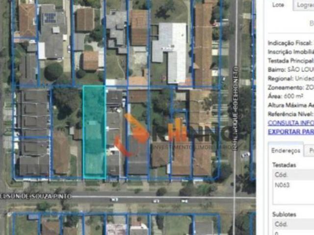 Terreno com 600 m² à venda no bairro São Lourenço