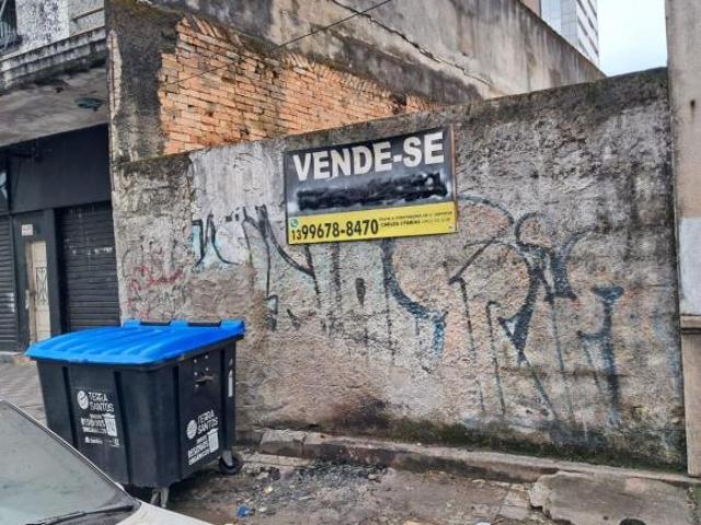 Terreno com frente 05 x 30 fundos na Av Conselheiro Nebias Santos SP