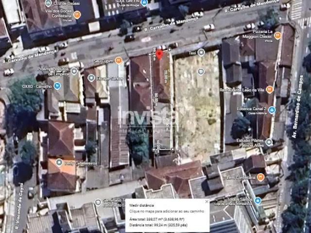 Terreno comercial para Locação em Santos/SP Vila Belmiro