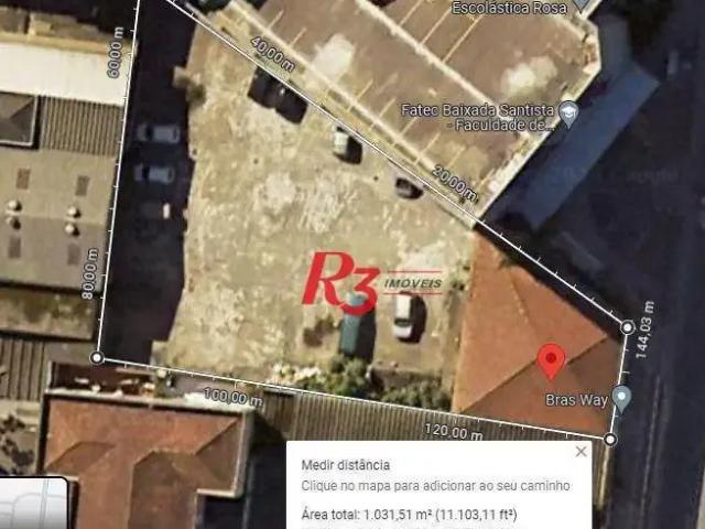 Terreno comercial para Locação em Santos/SP Centro