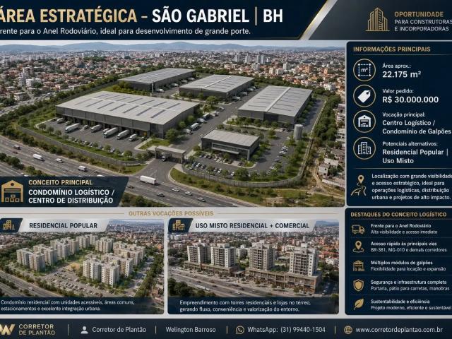 Terreno comercial para Venda em Belo Horizonte/MG São Gabriel
