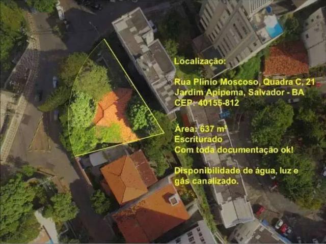 Terreno comercial para Venda em Salvador/BA Jardim Apipema